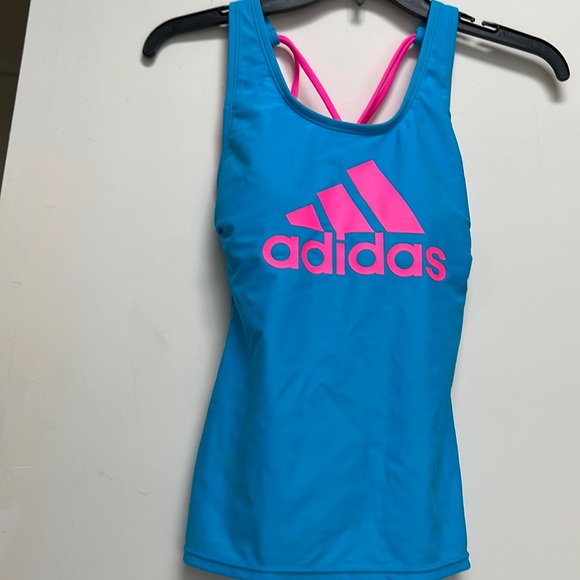 adidas | Swim | Adidas Blue And Pink Tankini Swim Top | Poshmark